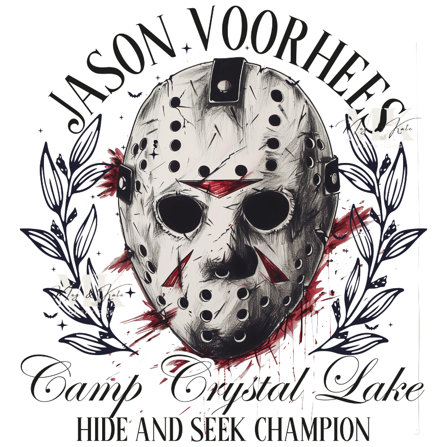 Jason Voorhees Camp Crystal Lake Hide and Seek Champion DTF TRANSFER ...