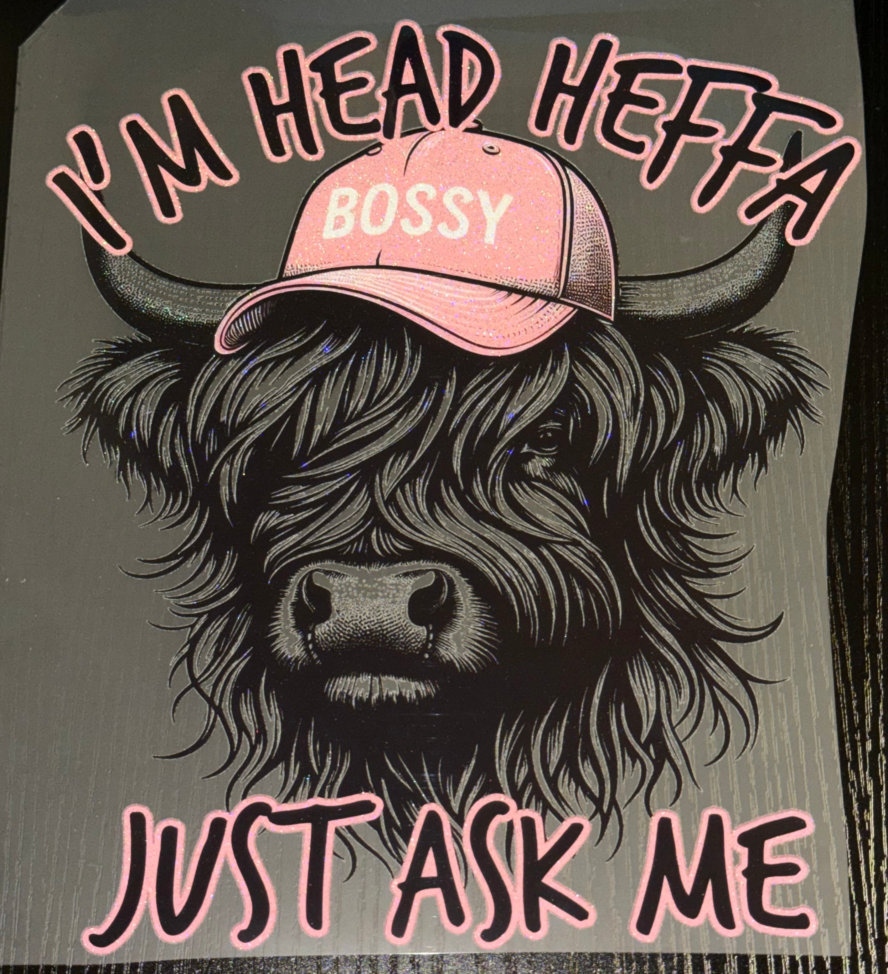 I’m Head Heffa Glitter Screen Print – MegandKateCreations